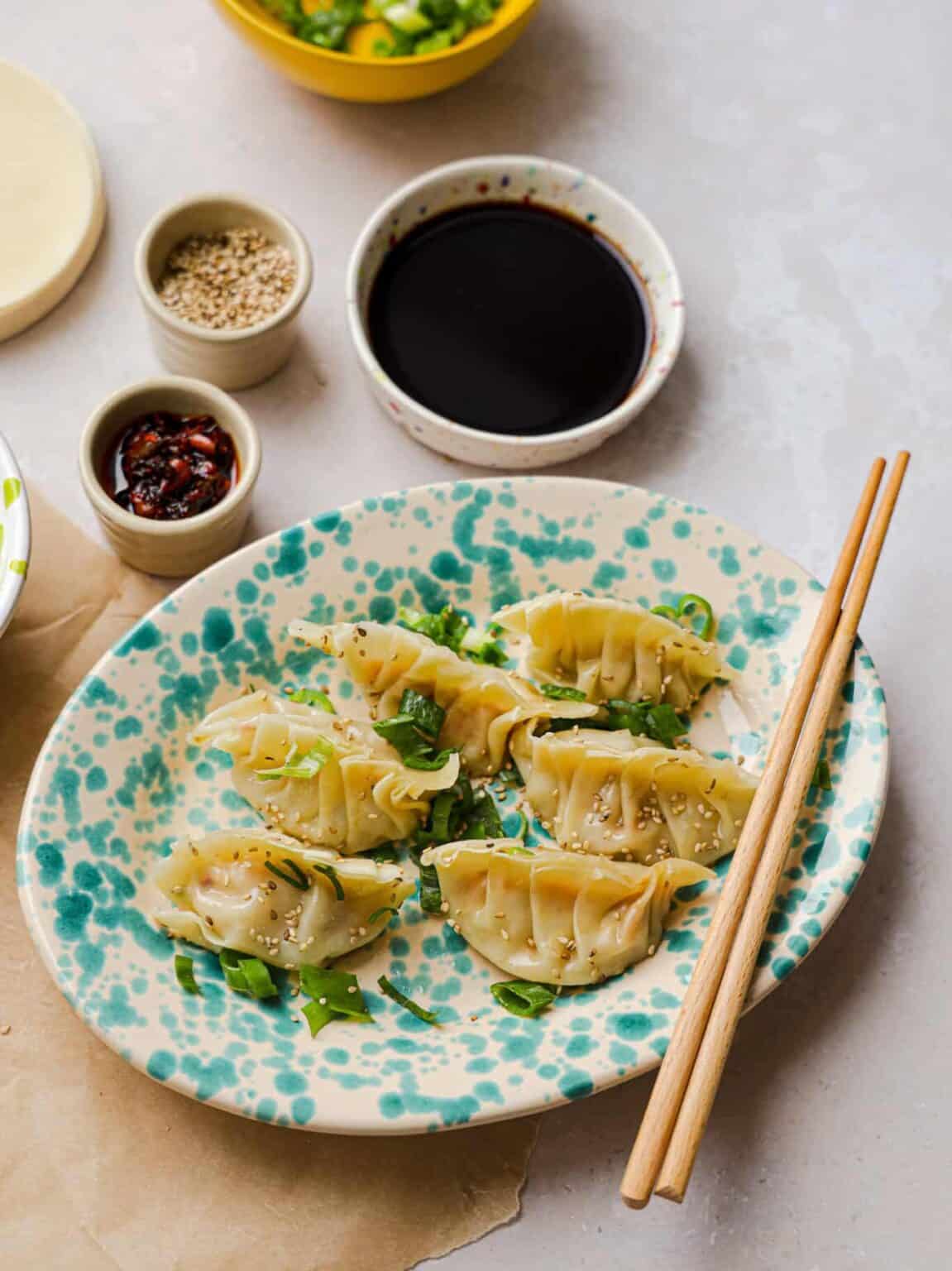 Hjemmelavet gyoza med svinekød - japanske dumplings