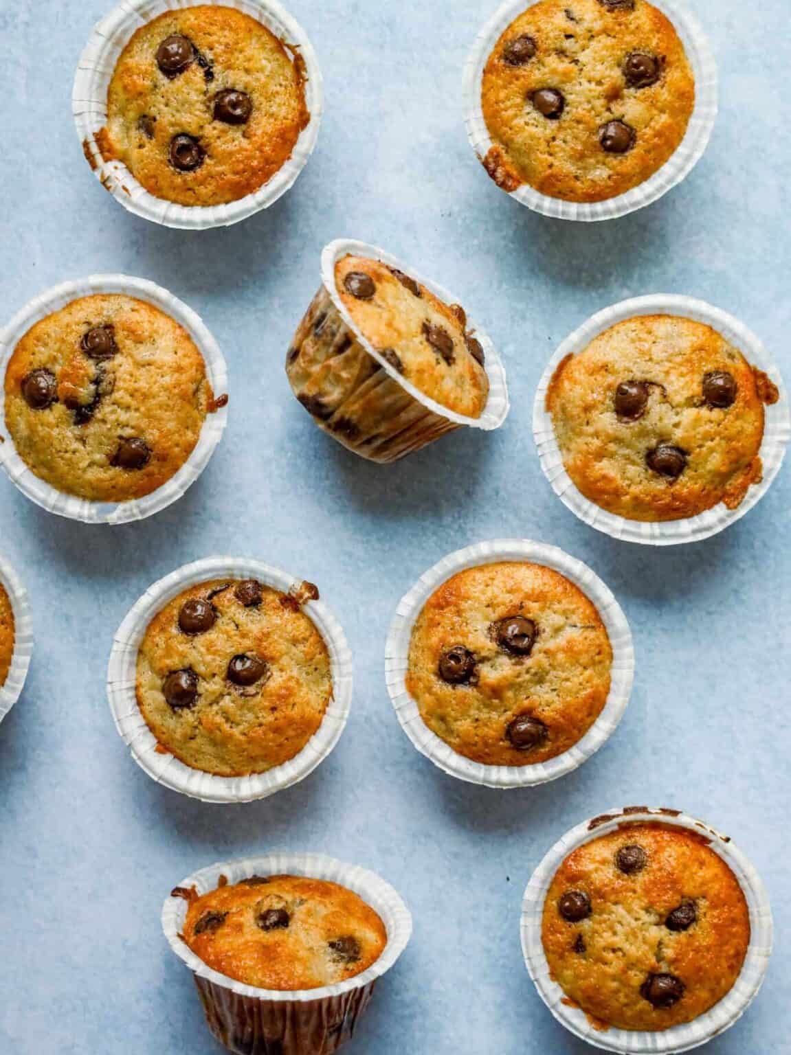 De bedste bananmuffins med chokolade - svampede og lækre